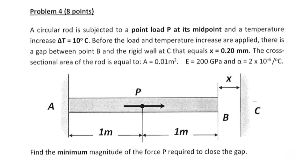 Solved Problem 4 (8 ﻿points)A circular rod is ﻿subjected to | Chegg.com