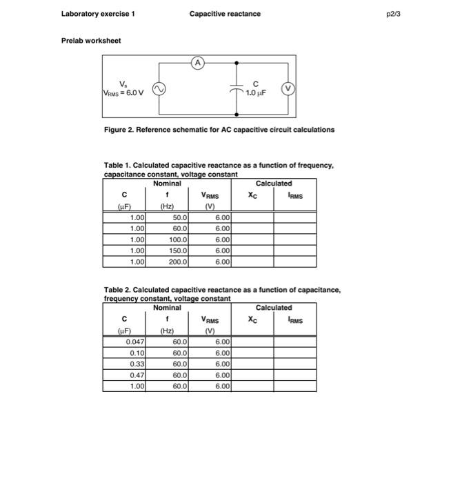 Solved Prelab worksheet Figure 2. Reference schematic for AC | Chegg.com