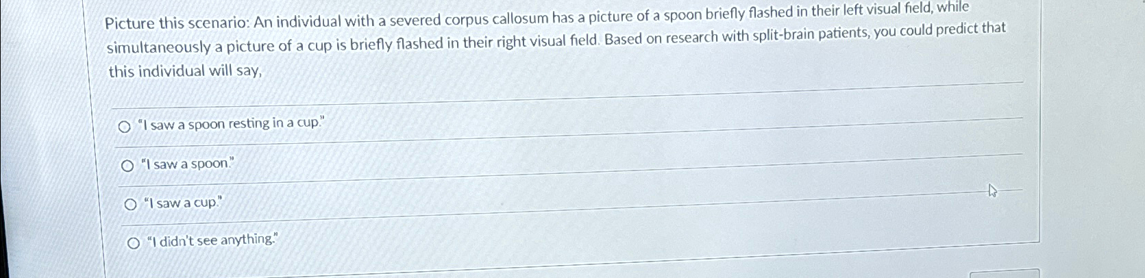 Solved Picture this scenario: An individual with a severed | Chegg.com