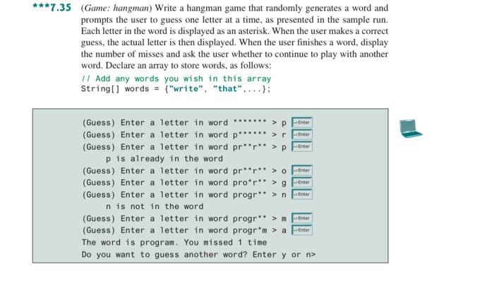 Solved 35 Game Hangman Write A Hangman Game That Randomly 