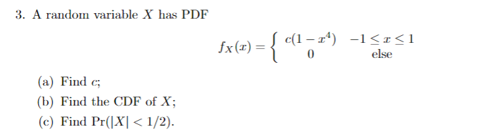 Solved A random variable x ﻿has | Chegg.com