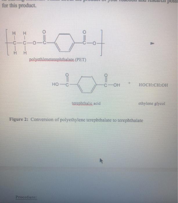 Experiment 5 - Recycling of PET Plastics via a | Chegg.com