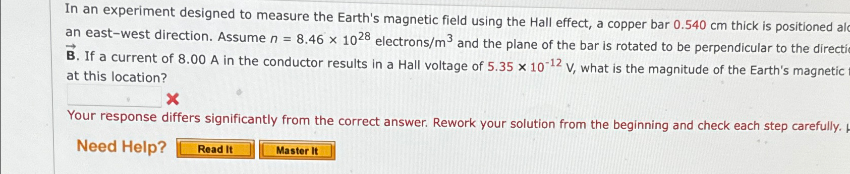 Solved In an experiment designed to measure the Earth's | Chegg.com