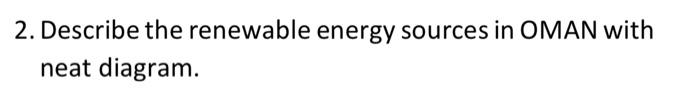 Solved 2. Describe the renewable energy sources in OMAN with | Chegg.com