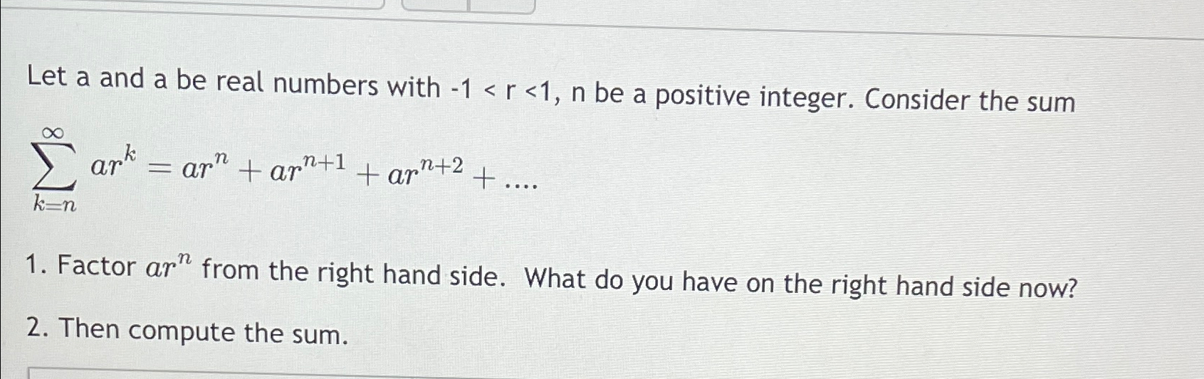 Solved Let a and a ﻿be real numbers with | Chegg.com