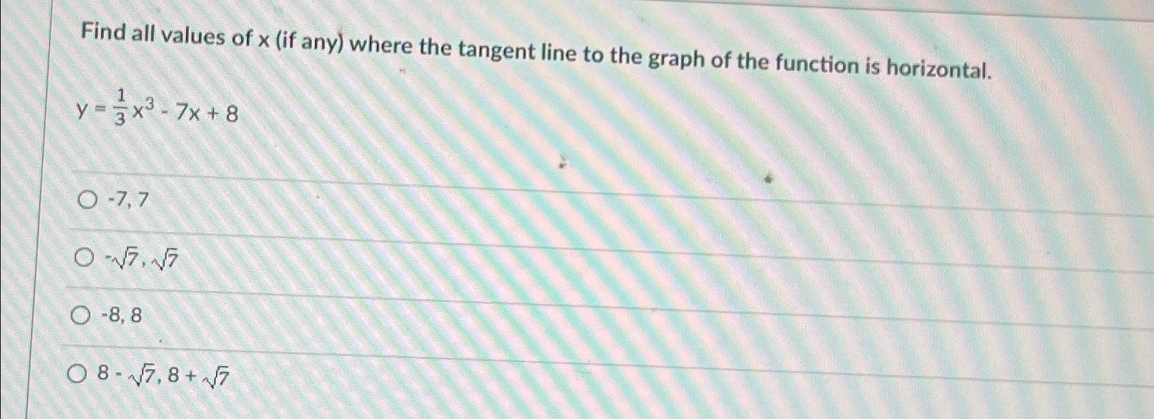 Solved Find all values of x (if any) ﻿where the tangent line | Chegg.com