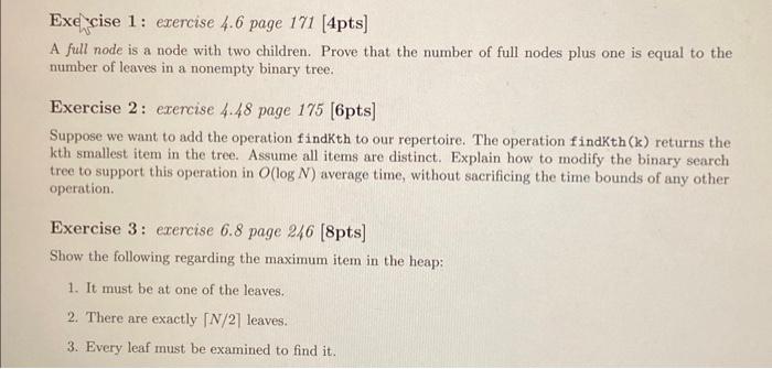 Solved Exe cise 1: exercise 4.6 page 171 [4pts] A full node | Chegg.com