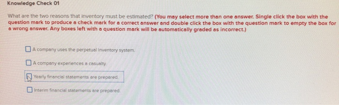 Solved Knowledge Check 01 Assume that we use a perpetual | Chegg.com