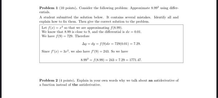 Solved Problem 1 (10 points). Consider the following | Chegg.com