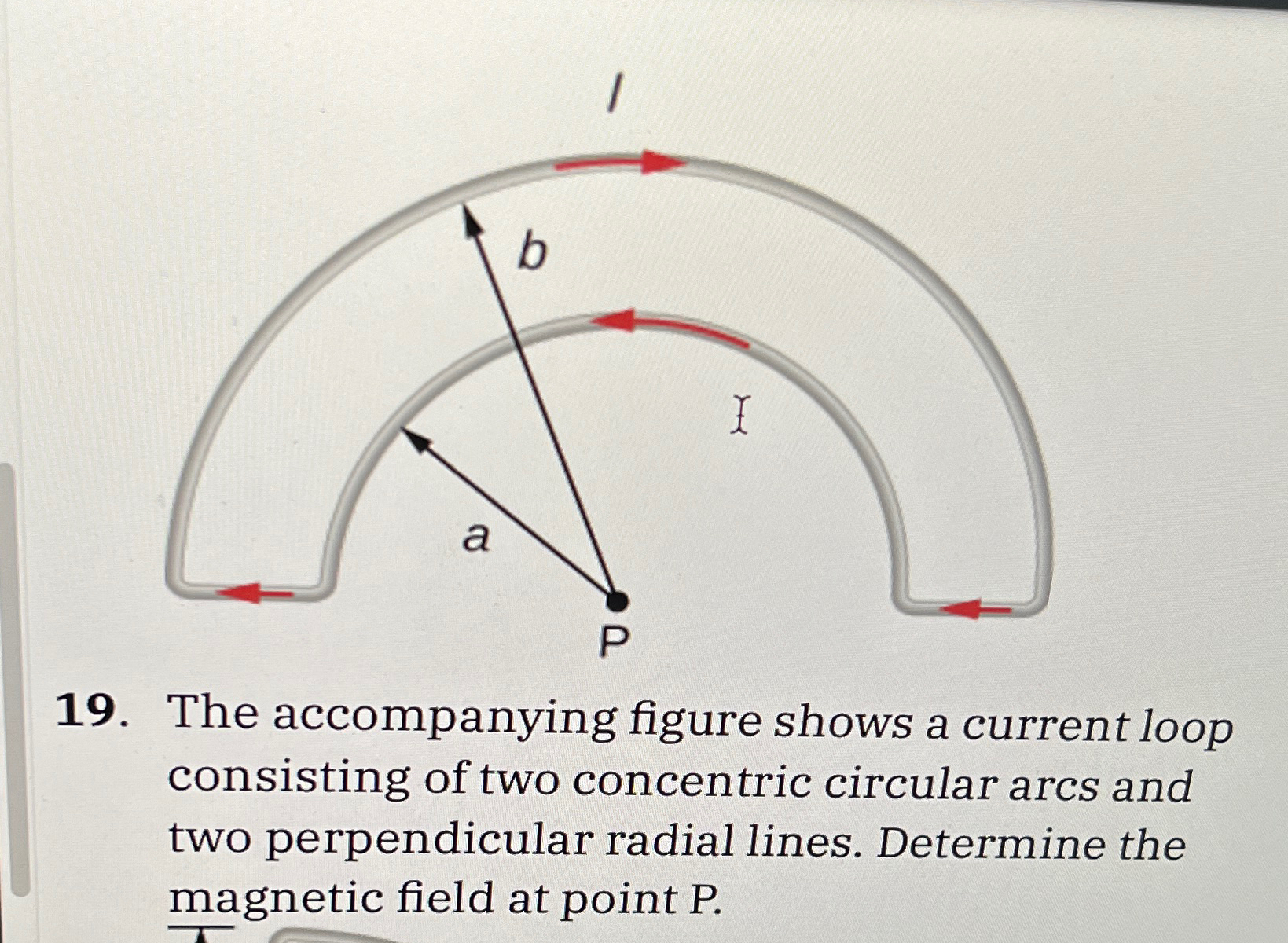 Solved The accompanying figure shows a current loop | Chegg.com