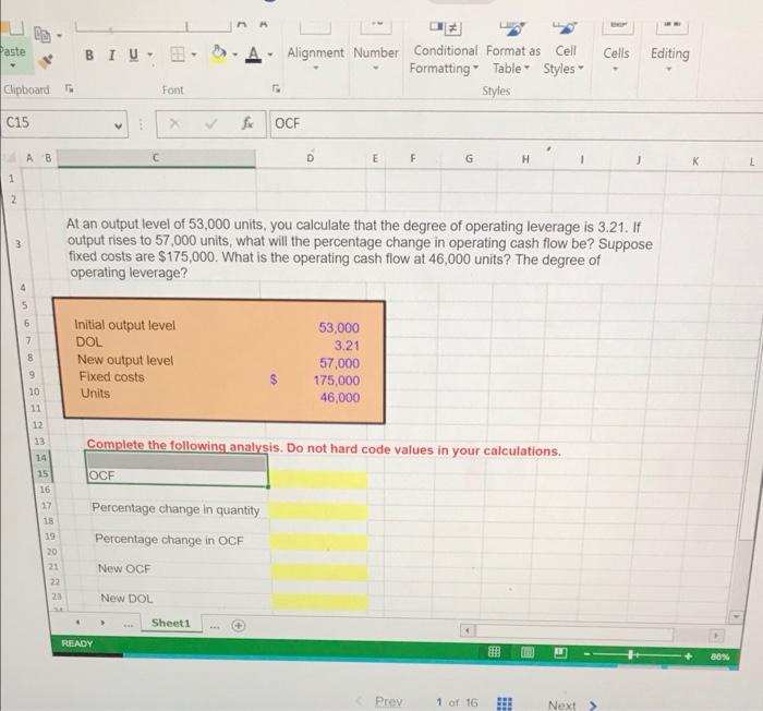 Solved nh Paste BIU. Cells Editing A Alignment Number | Chegg.com