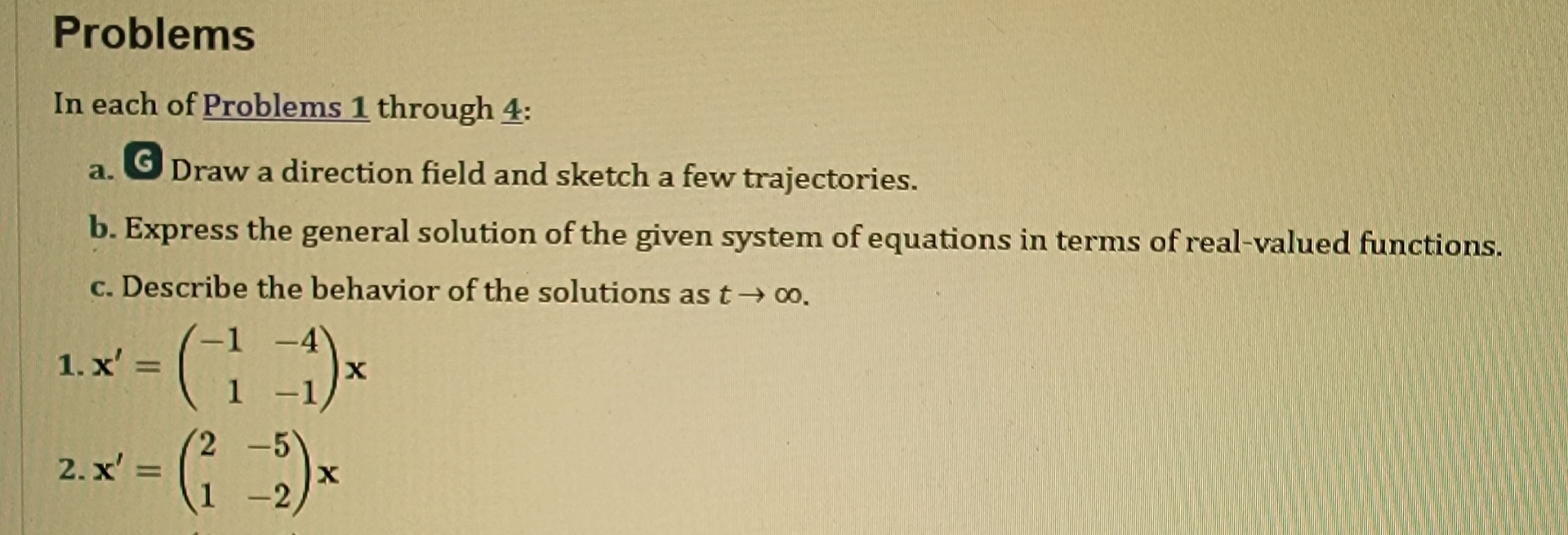 Solved ProblemsIn each of Problems 1 ﻿through 4:a. ﻿G Draw a | Chegg.com