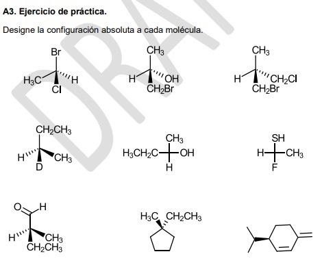 Solved A3:Designate the absolute configuration of each | Chegg.com