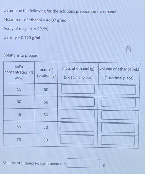 1. Determine the following for the solutions | Chegg.com