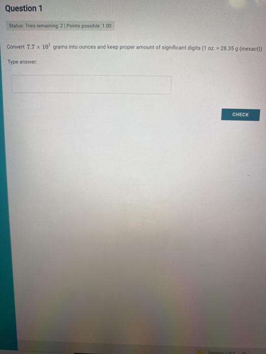 Solved Question 1 Status: Tries remaining: 21 Points | Chegg.com