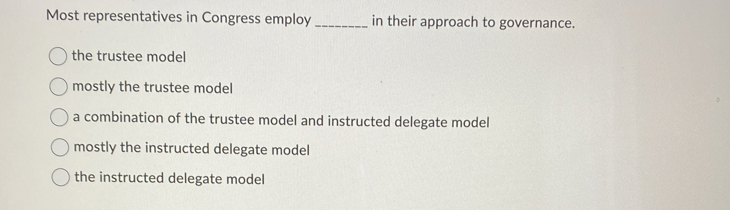 Solved Most representatives in Congress employin their | Chegg.com