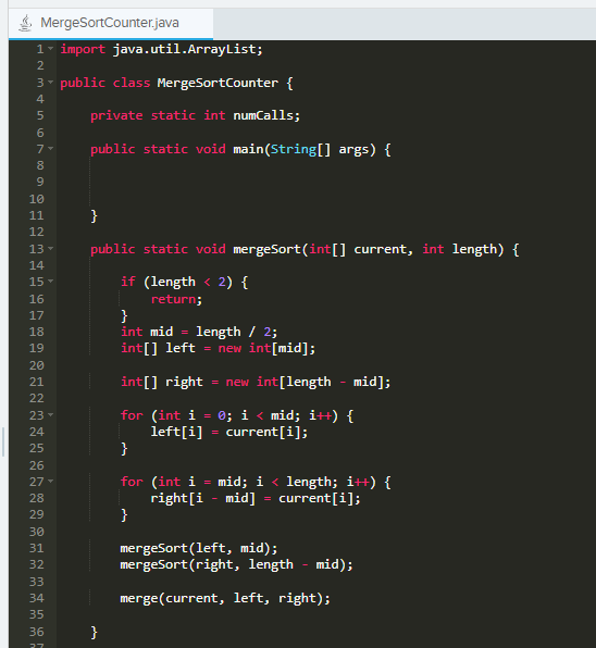 Solved MergeSortCounter.javaWe learned in this lesson that | Chegg.com