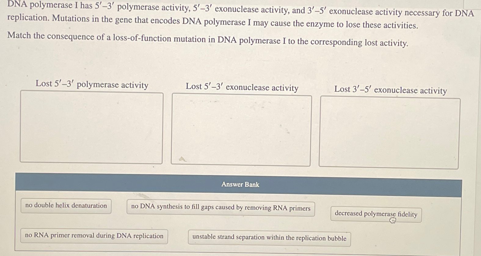 Solved DNA polymerase I has 5'-3' ﻿polymerase activity, | Chegg.com