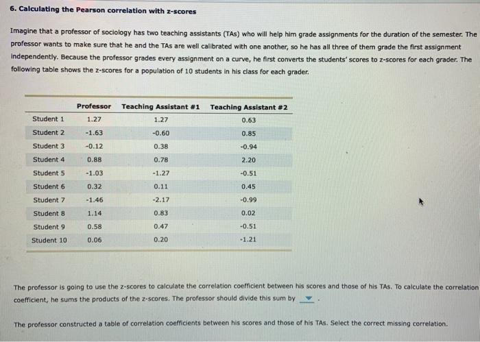 Solved 6. Calculating the Pearson correlation with z-scores | Chegg.com