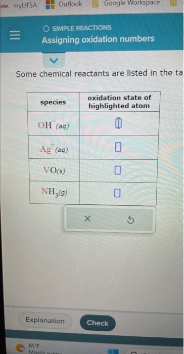 Solved Some chemical reactants are listed in the ta | Chegg.com
