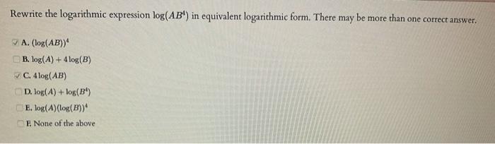 Solved Rewrite the logarithmic expression log (440) in | Chegg.com