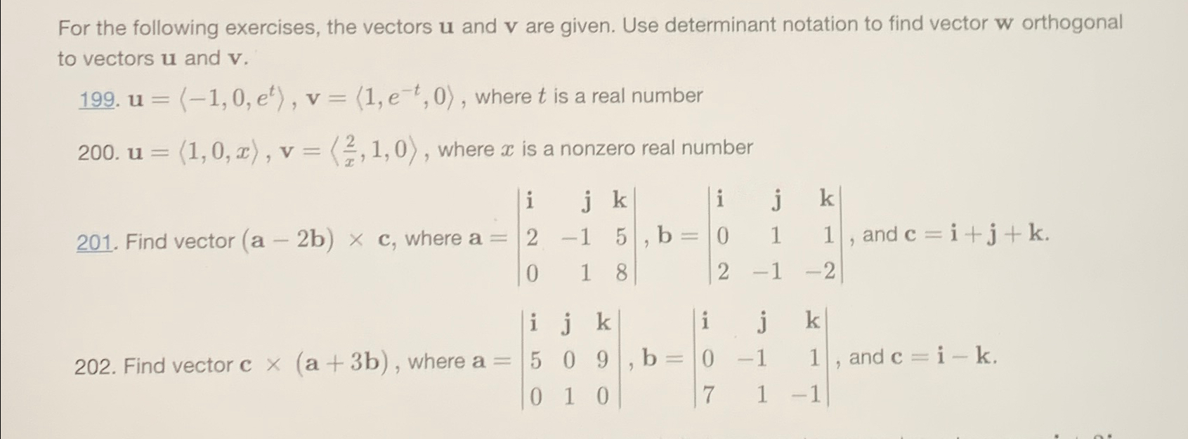 Solved For The Following Exercises The Vectors U ﻿and V 
