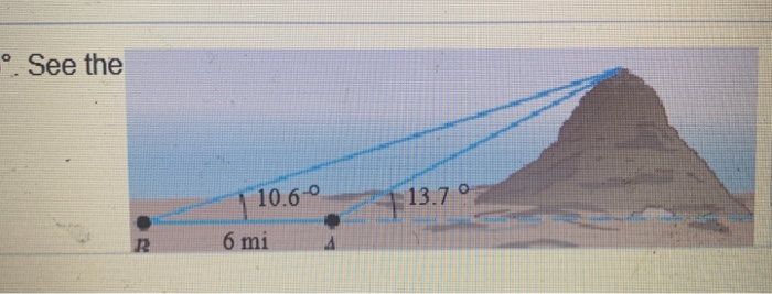 Solved From a point A the angle of elevation of a mountain | Chegg.com