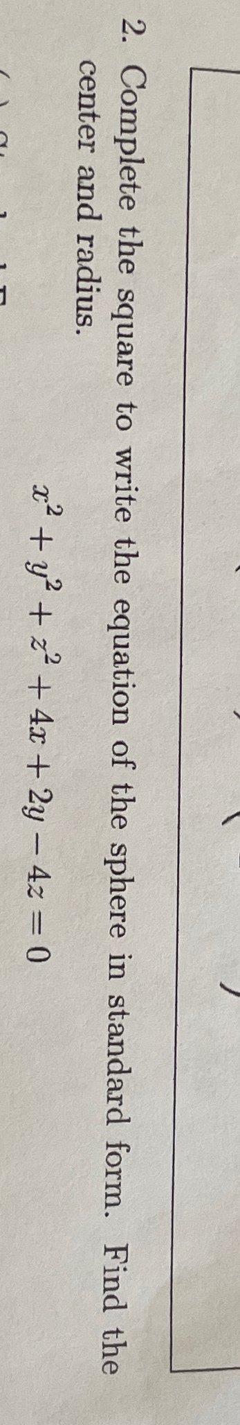 Solved Complete the square to write the equation of the | Chegg.com