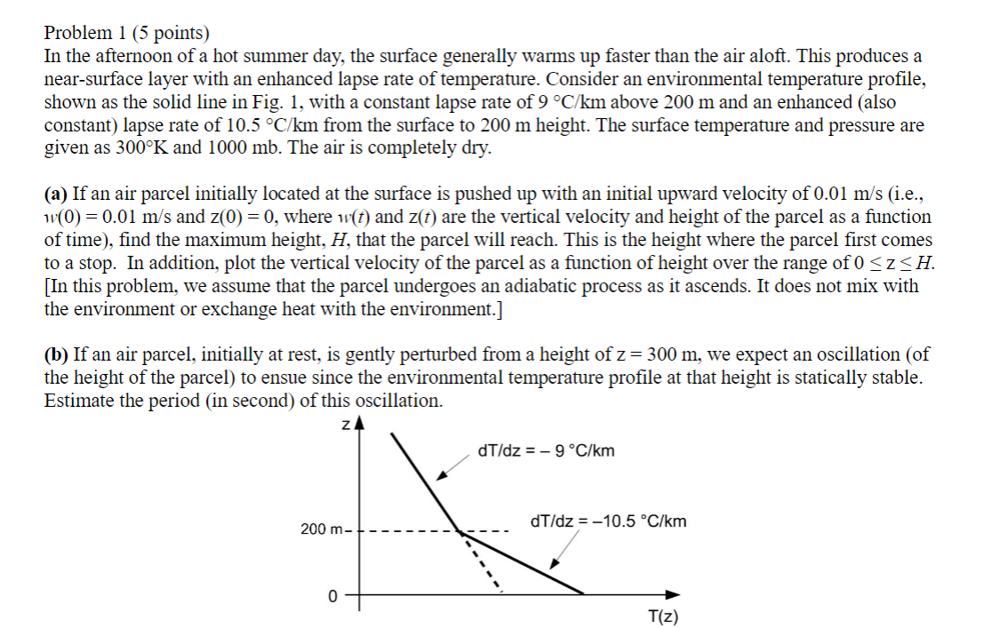 Solved Problem 1 (5 ﻿points)In the afternoon of a hot summer | Chegg.com