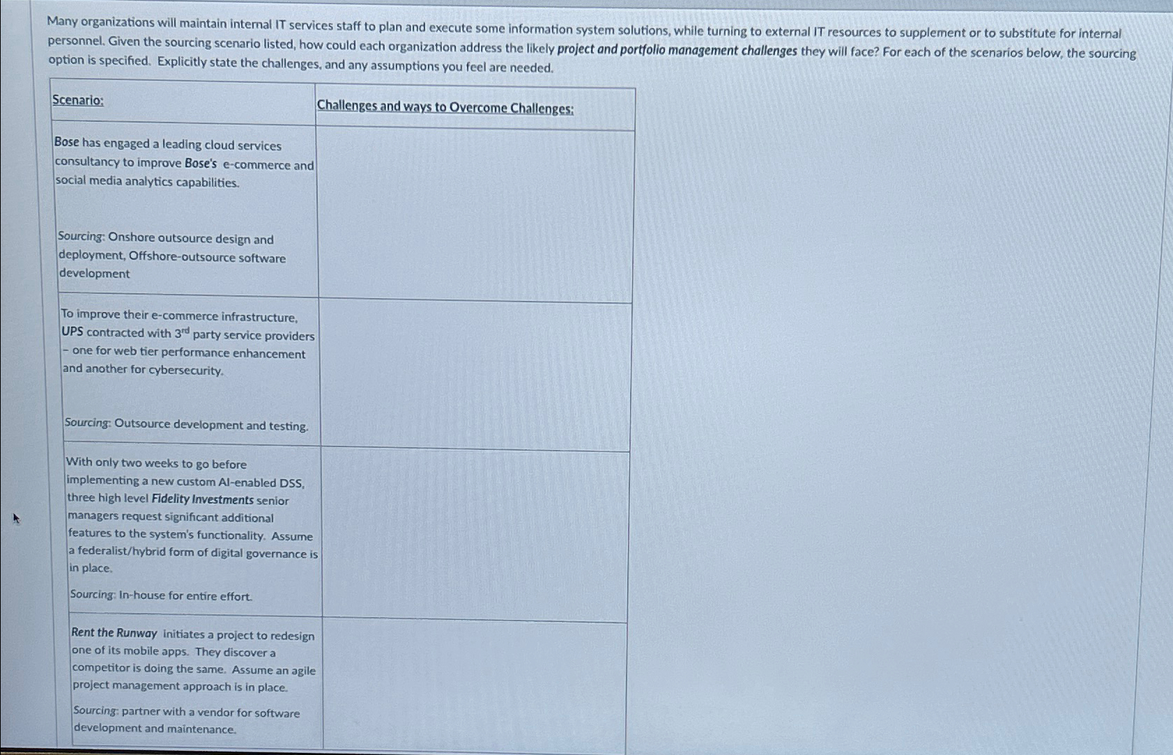 Solved Many organizations will maintain internal IT services | Chegg.com