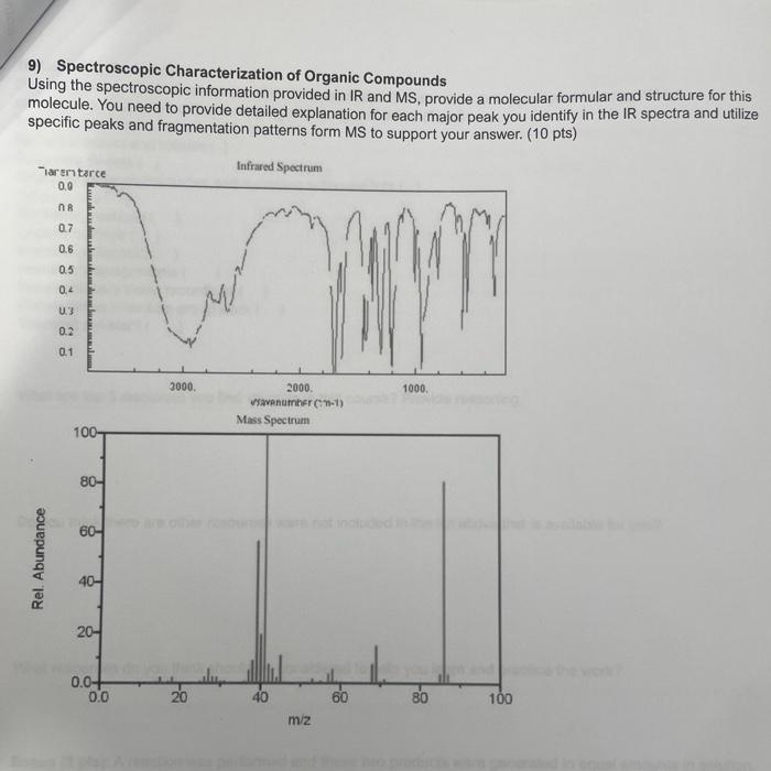 Solved 9) Spectroscopic Characterization of Organic | Chegg.com