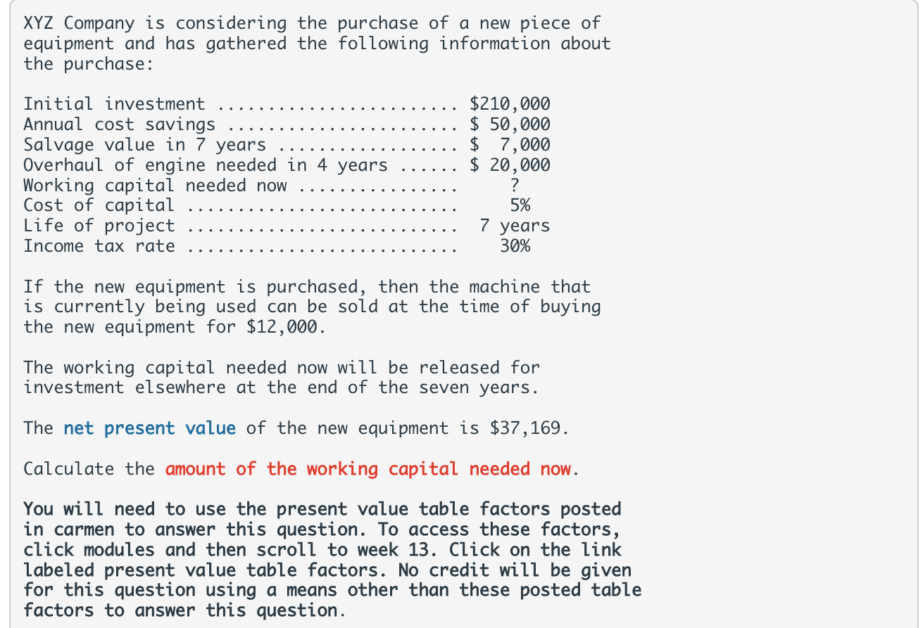 Solved XYZ Company is considering the purchase of a new | Chegg.com