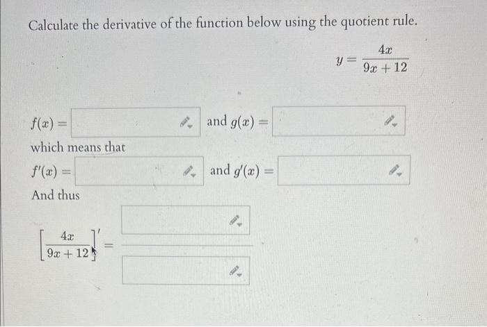 Solved Calculate the derivative of the function below using | Chegg.com