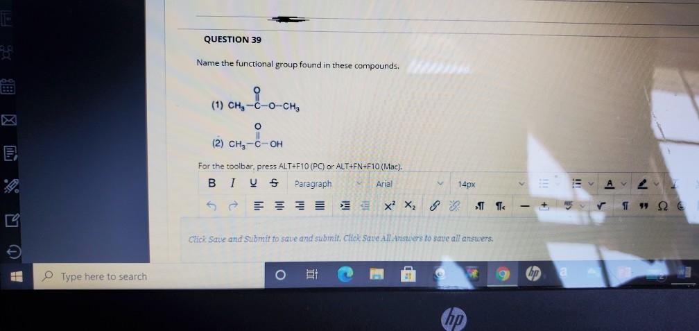Solved The following is the functional group of: O -COH O | Chegg.com