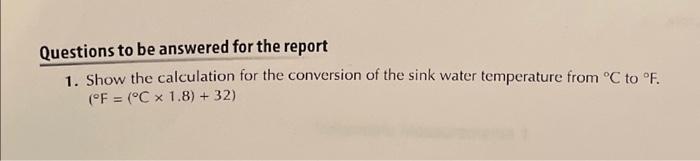 Solved Questions to be answered for the report 1. Show the | Chegg.com