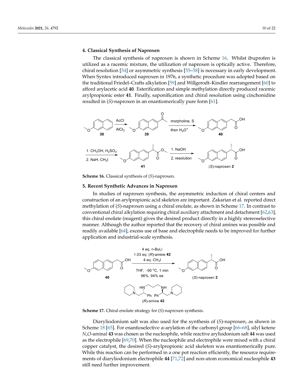 Solved Refer to the synthesis of Naproxen page 10 ﻿attached. | Chegg.com