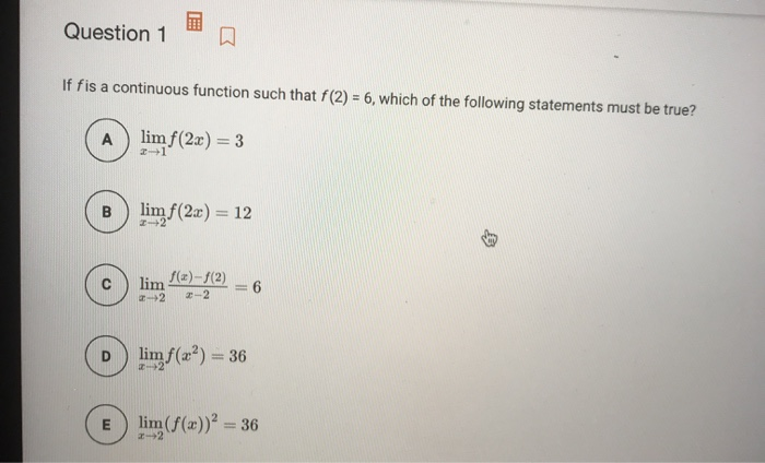 Solved Question 1 If fis a continuous function such that | Chegg.com