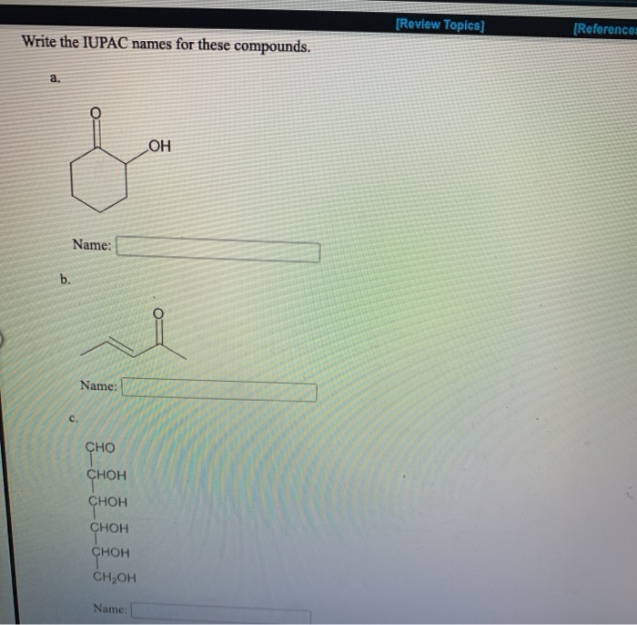 Solved [Review Topics) [References Write the IUPAC names for | Chegg.com