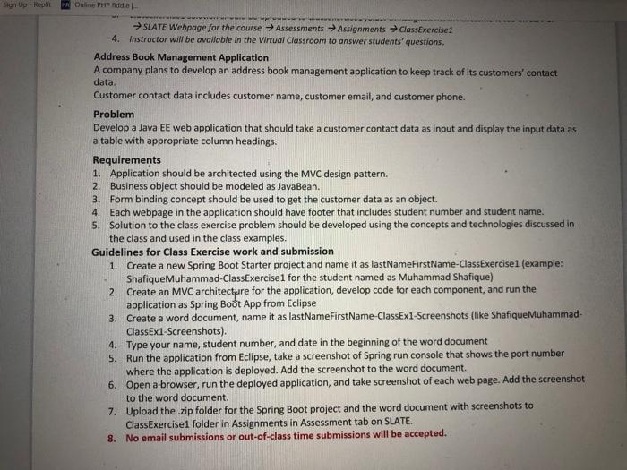 Solved → SLATE Webpage for the course → Assessments → | Chegg.com