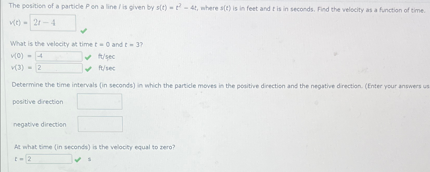 Solved The position of a particle P ﻿on a line I is given by | Chegg.com