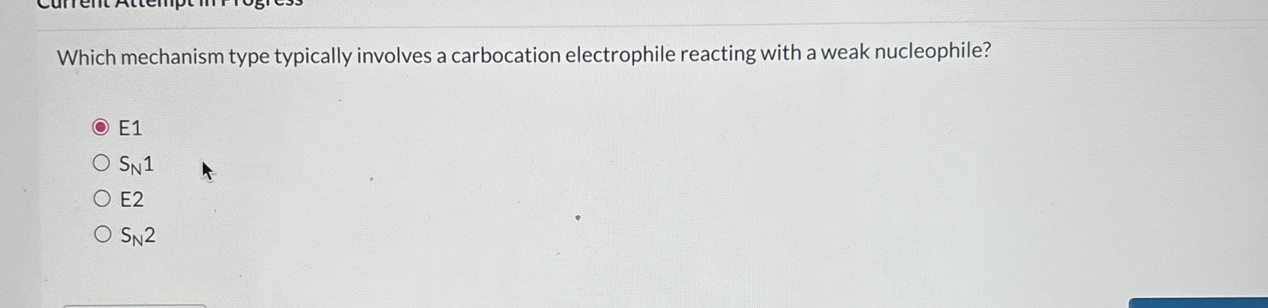 Solved Which mechanism type typically involves a carbocation | Chegg.com
