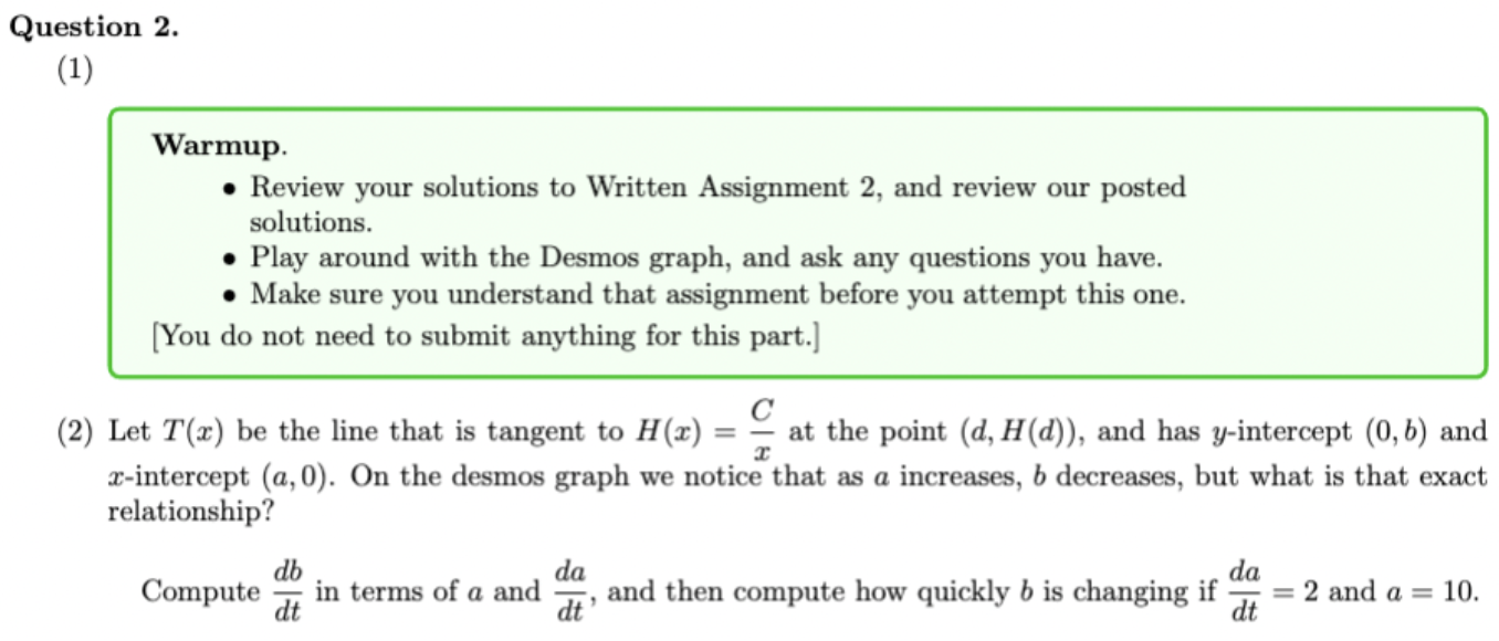 Solved Question 2.(1)Warmup.Review your solutions to Written | Chegg.com