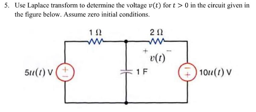 Solved Use Laplace transform to determine the voltage v(t) | Chegg.com