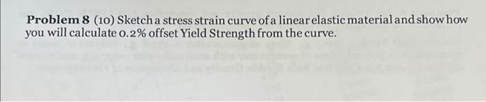 Solved Problem 8 (10) Sketch a stress strain curve of a | Chegg.com