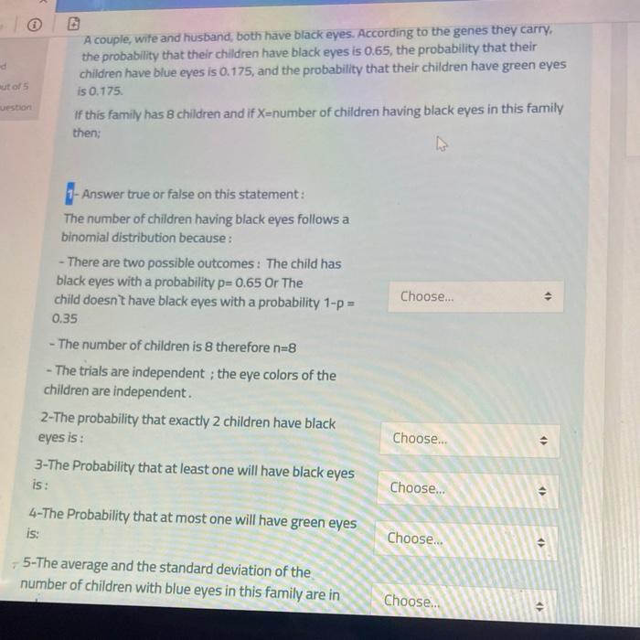 Solved wtors A couple, wife and husband, both have black | Chegg.com