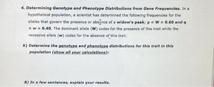 4. Determining Genotype and Phenotype Distributions | Chegg.com