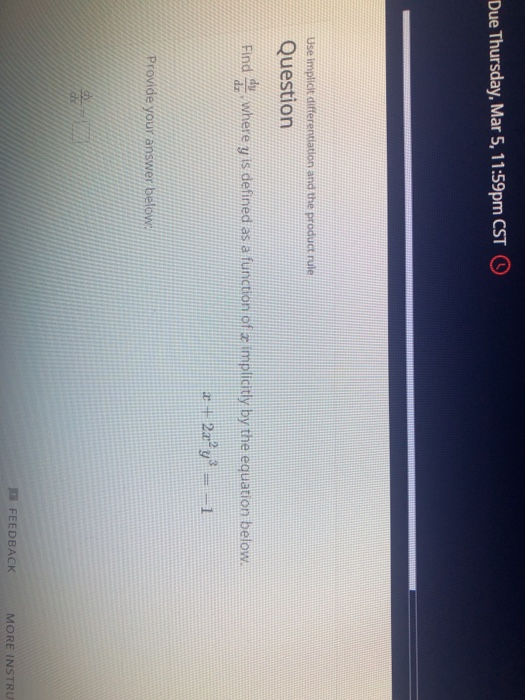 Solved Due Thursday, Mar 5, 11:59pm CST Use implicit | Chegg.com Solved Due Thursday, Mar 5, 11:59pm CST Use implicit | Chegg.com