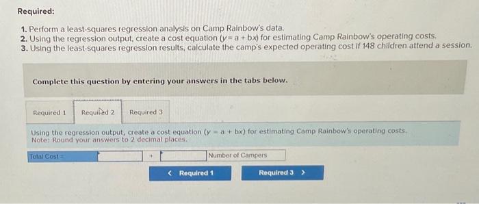 Solved 1 Perform A Least Squares Regression Analysis On
