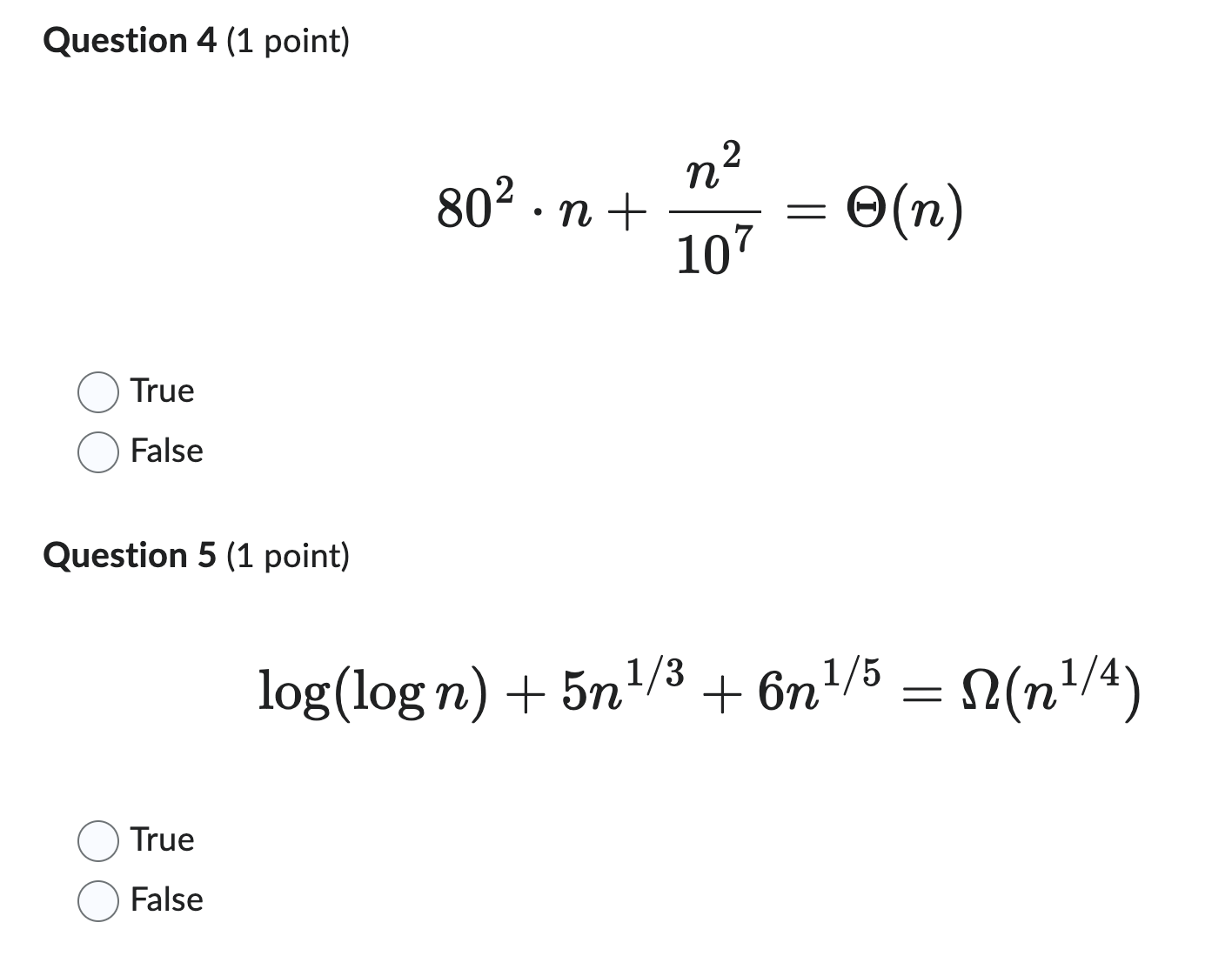 Solved x1. 2+2n2+2log2n=Θ(n2)2. | Chegg.com