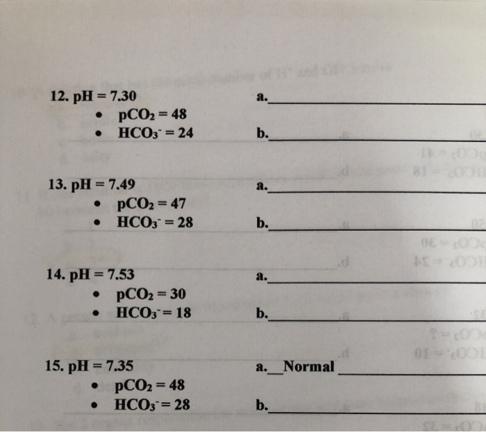 Solved Acid-Base Problems Solve the following acid-base | Chegg.com
